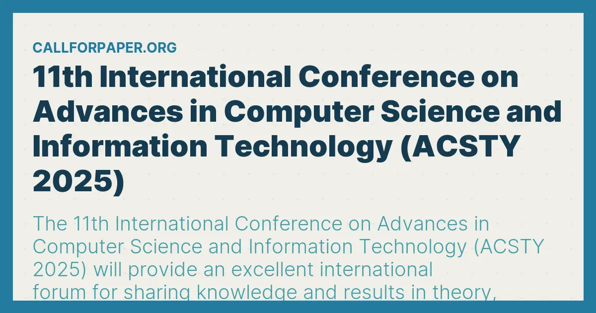 11th International Conference on Advances in Computer Science and ...